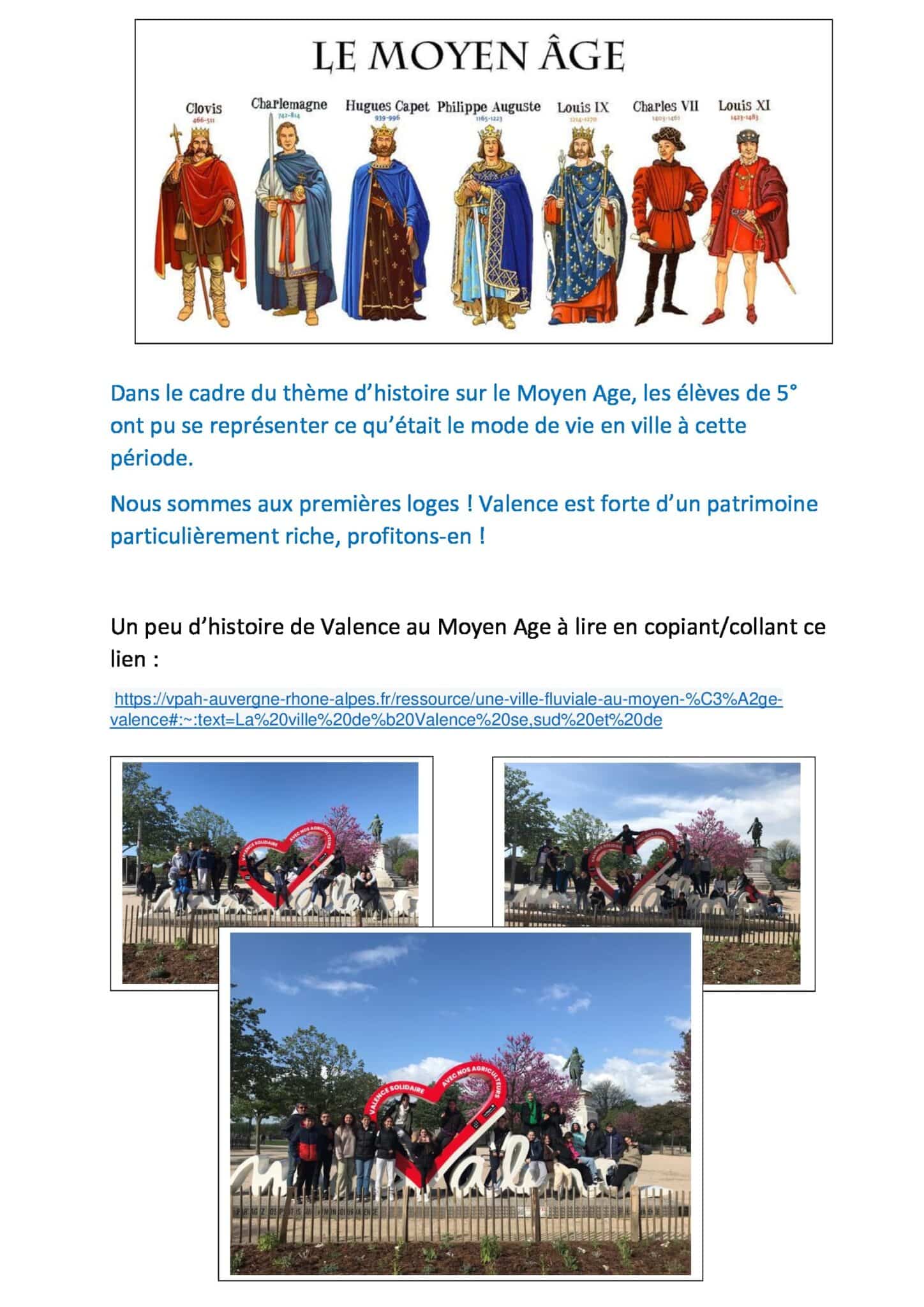 Découverte de Valence au Moyen Age pour nos 5° - Collège - Lycée ...